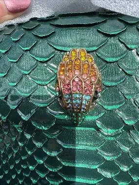 Kurt Geiger | Bags | Kurt Geiger Emerald Green Snake Skin Textured ...